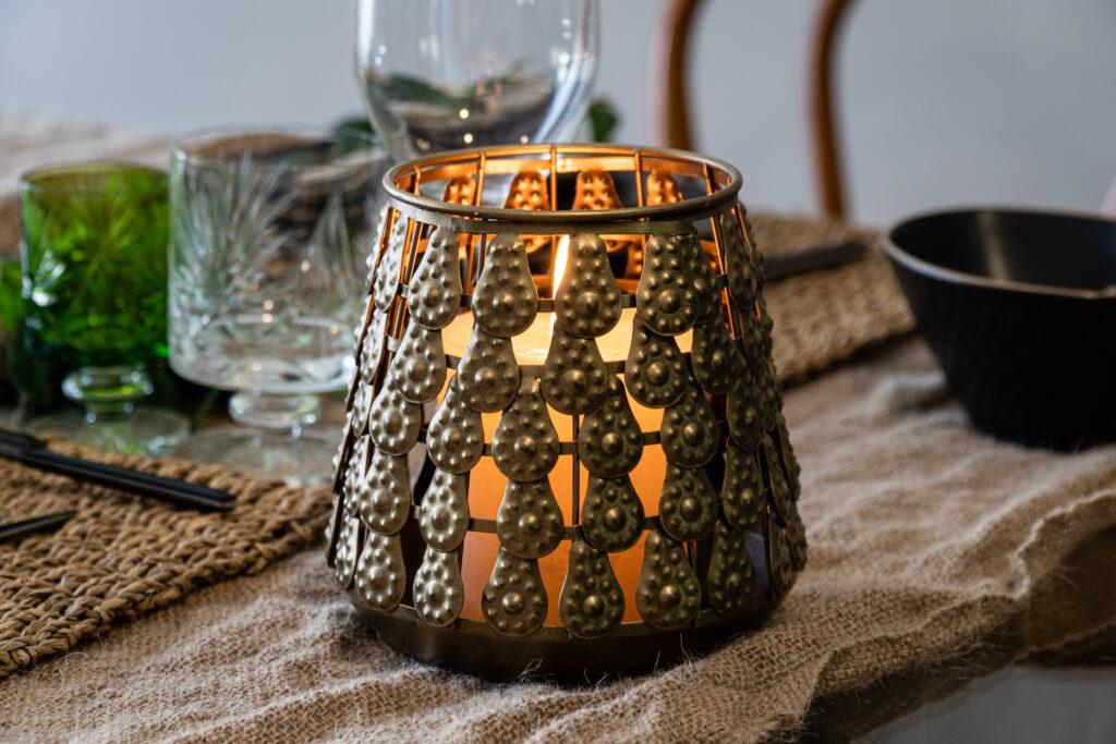 FANAL METÁLICO CALADO + ARO DE VIDRIOI | IM DISENO