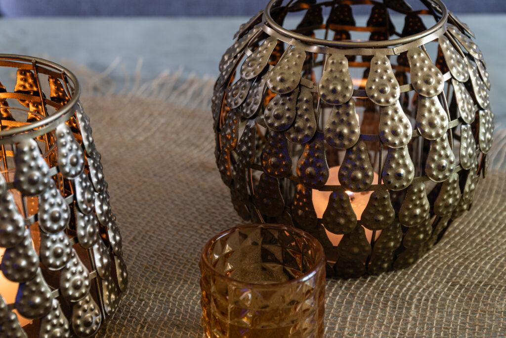 FANAL METÁLICO CALADO + ARO DE VIDRIOI | IM DISENO